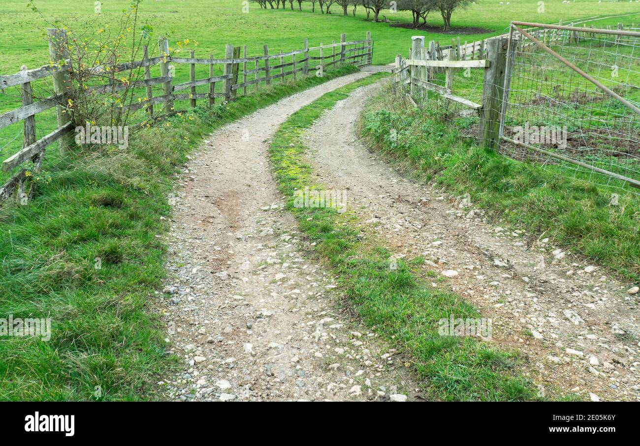 Farm dirt track example Stock Photo - Alamy