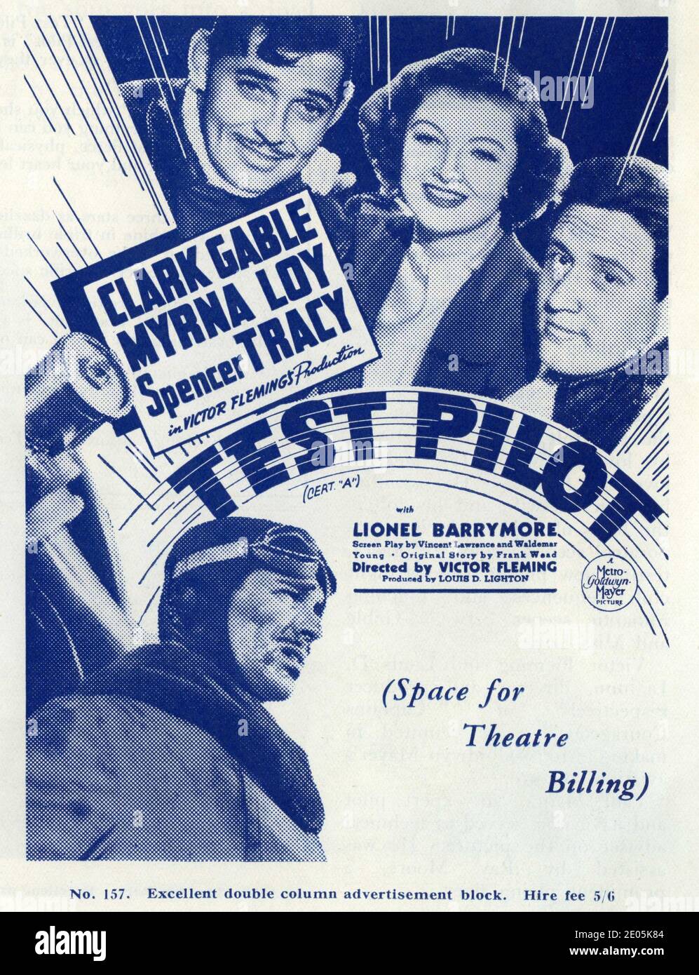 CLARK GABLE MYRNA LOY and SPENCER TRACY in TEST PILOT 1938 director ...