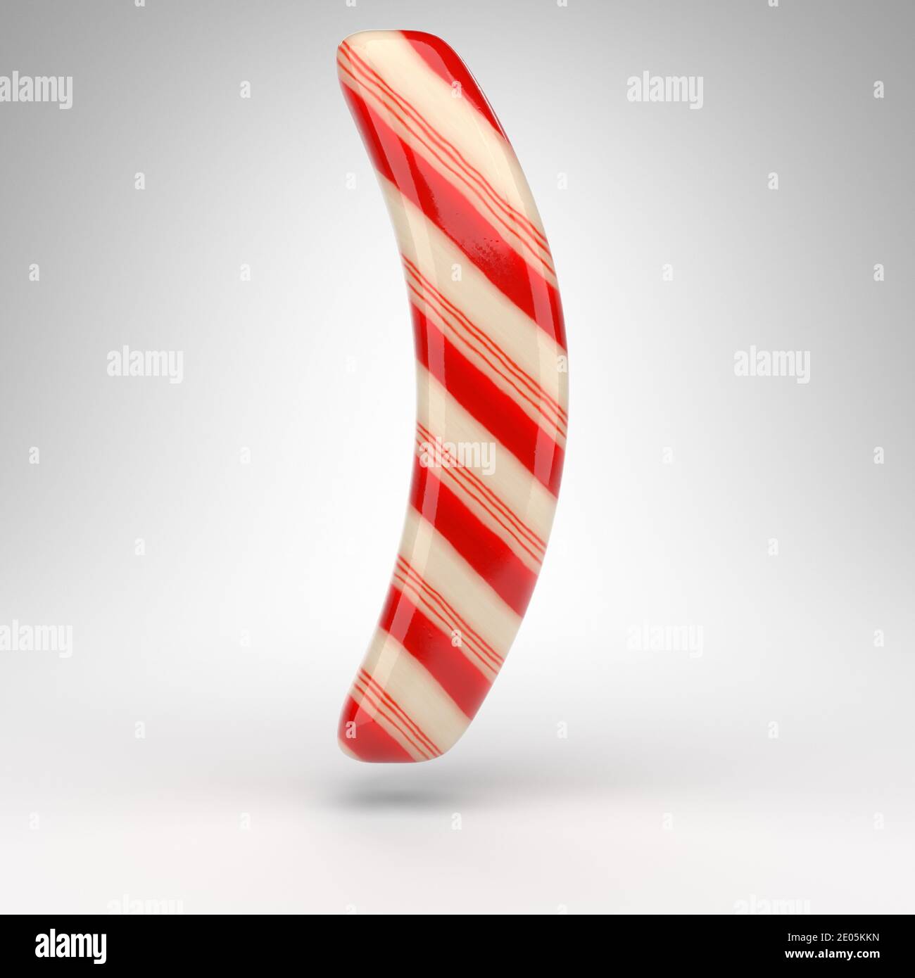 Right round bracket symbol on white background. Candy cane 3D rendered ...