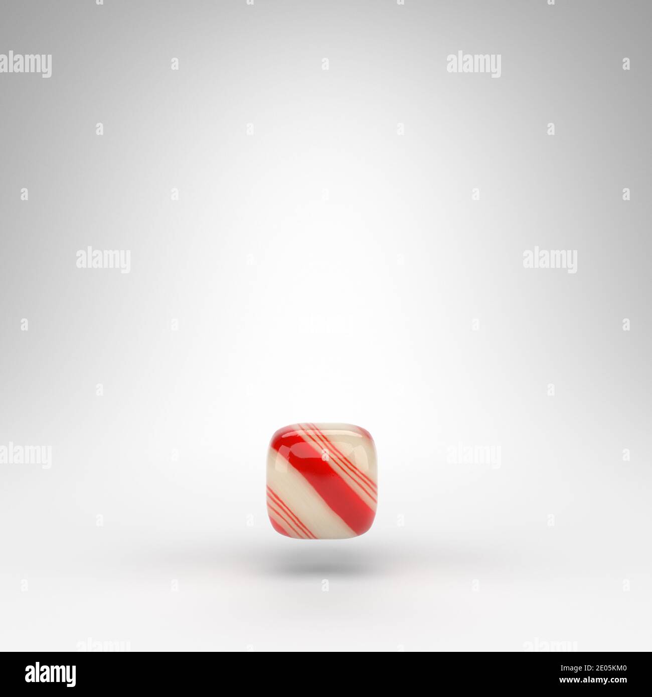 Period symbol on white background. Candy cane 3D rendered sign with red ...