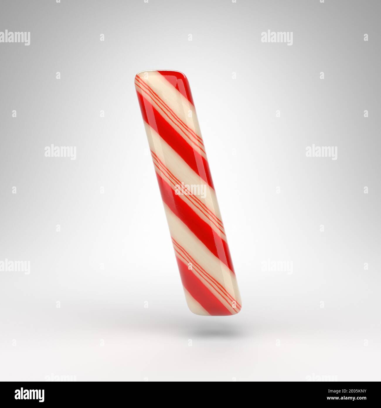 Back slash symbol on white background. Candy cane 3D rendered sign with ...