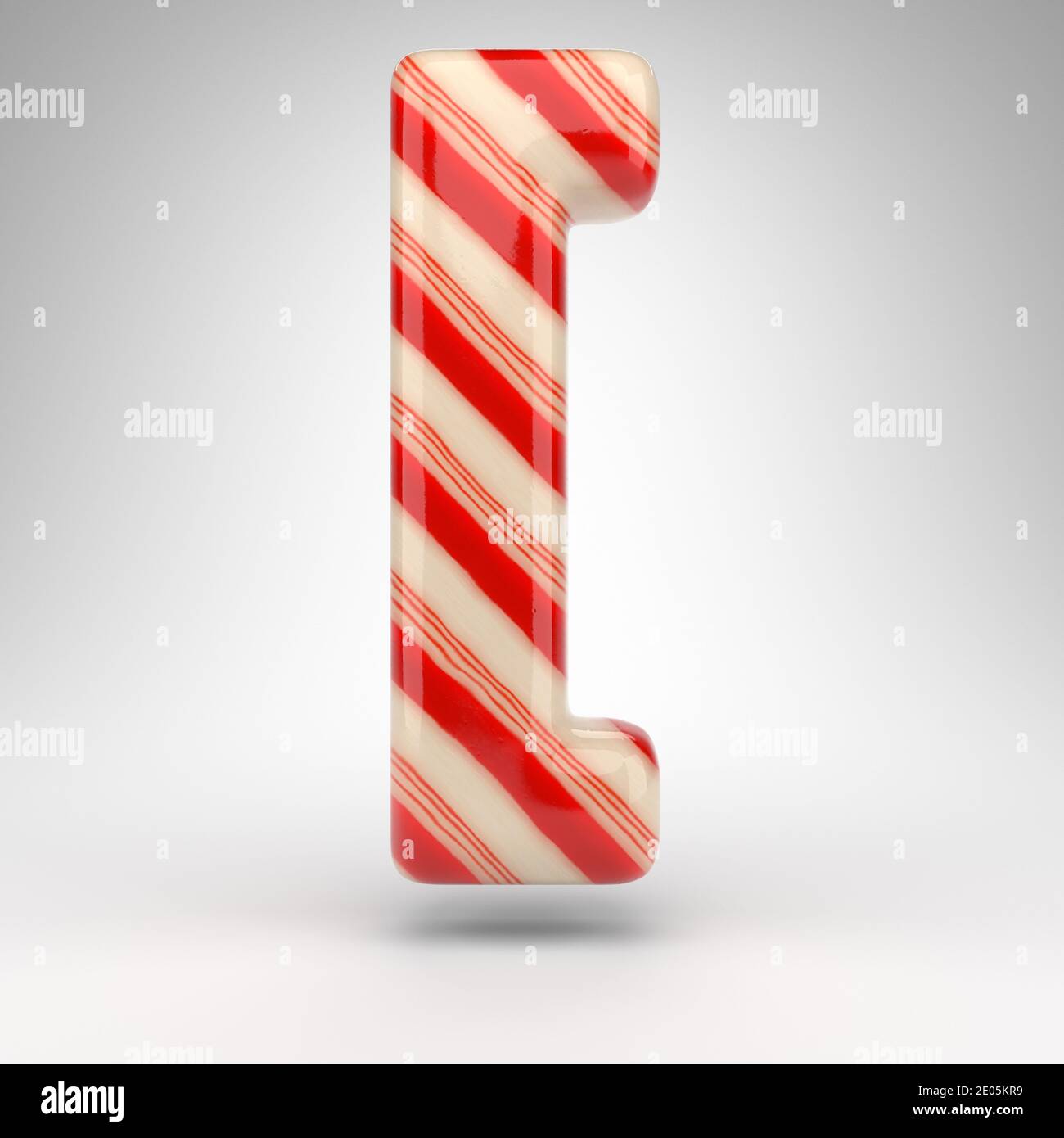 Left square bracket symbol on white background. Candy cane 3D rendered ...