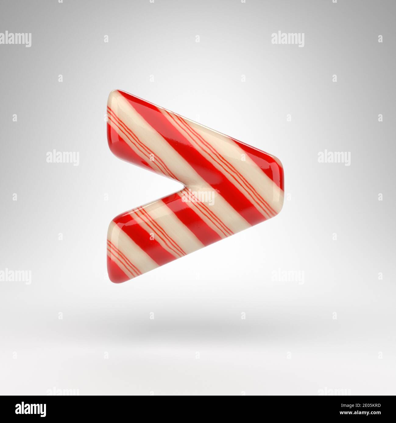 More than symbol on white background. Candy cane 3D rendered sign with ...