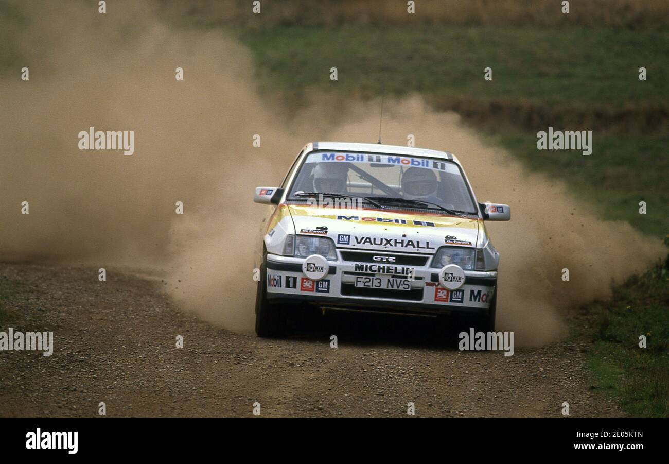Malcolm Wilson and Ian Grindrod testing his Vauxhall Astra GTE 16V ...