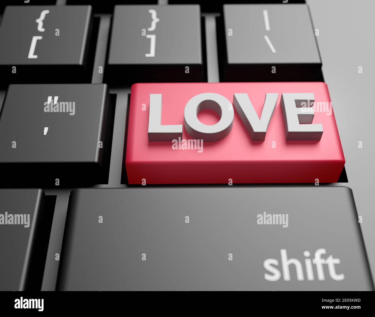 Emotion concept. Word LOVE on computer keyboard. 3d rendering Stock ...