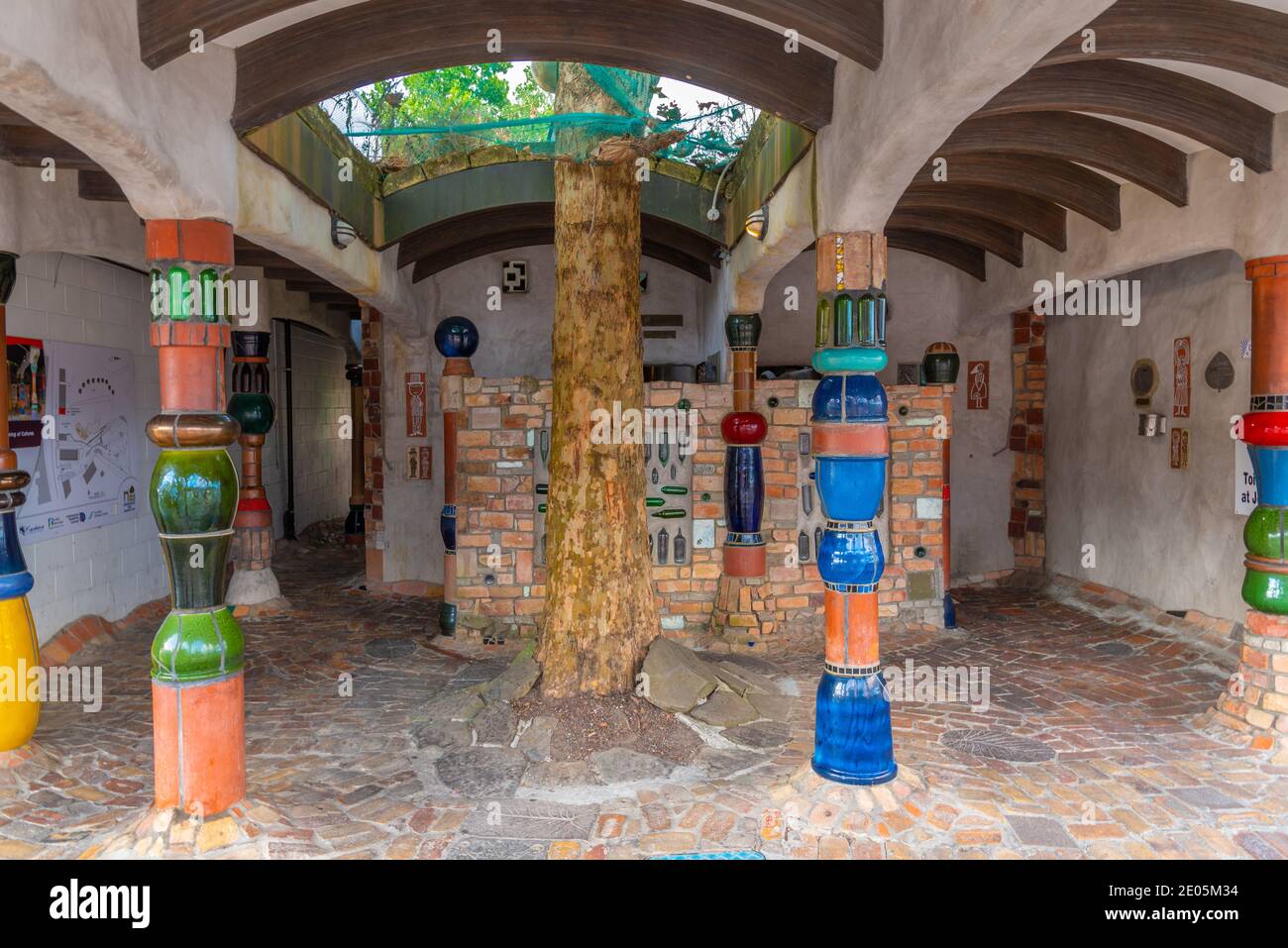 KAWAKAWA, NEW ZEALAND, FEBRUARY 17, 2020: Hundertwasser Public Toilets ...