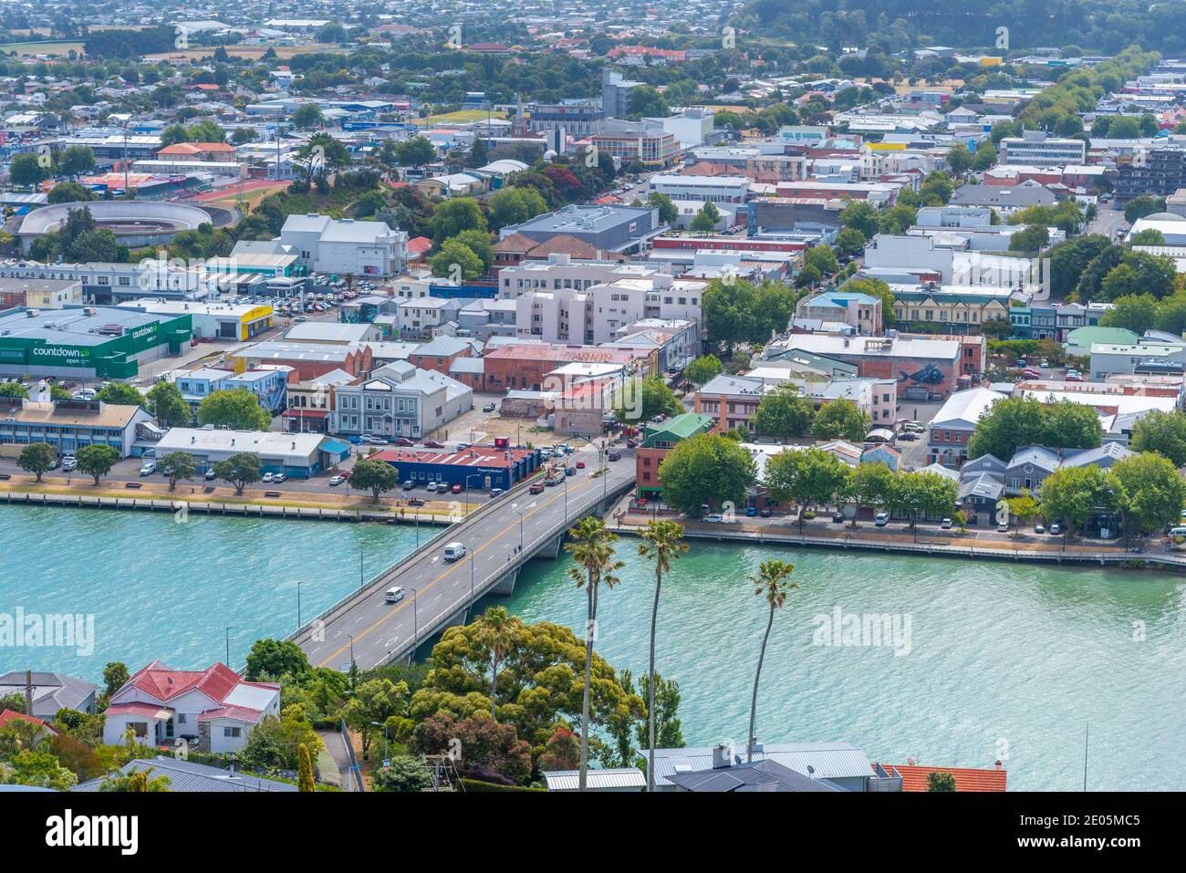 WHANGANUI, NEW ZEALAND, FEBRUARY 13, 2020: Aerial view of Whanganui ...