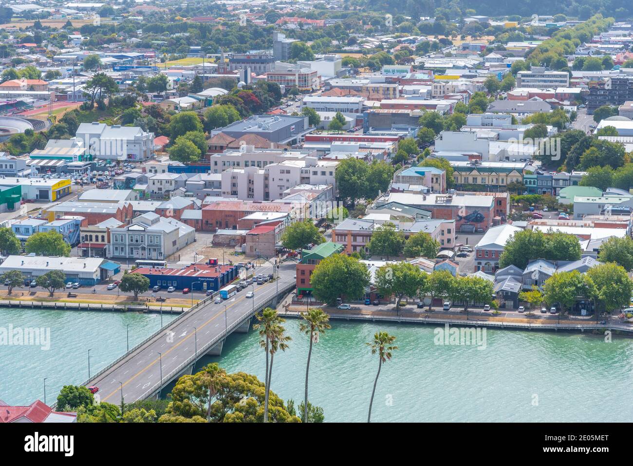WHANGANUI, NEW ZEALAND, FEBRUARY 13, 2020: Aerial view of Whanganui ...