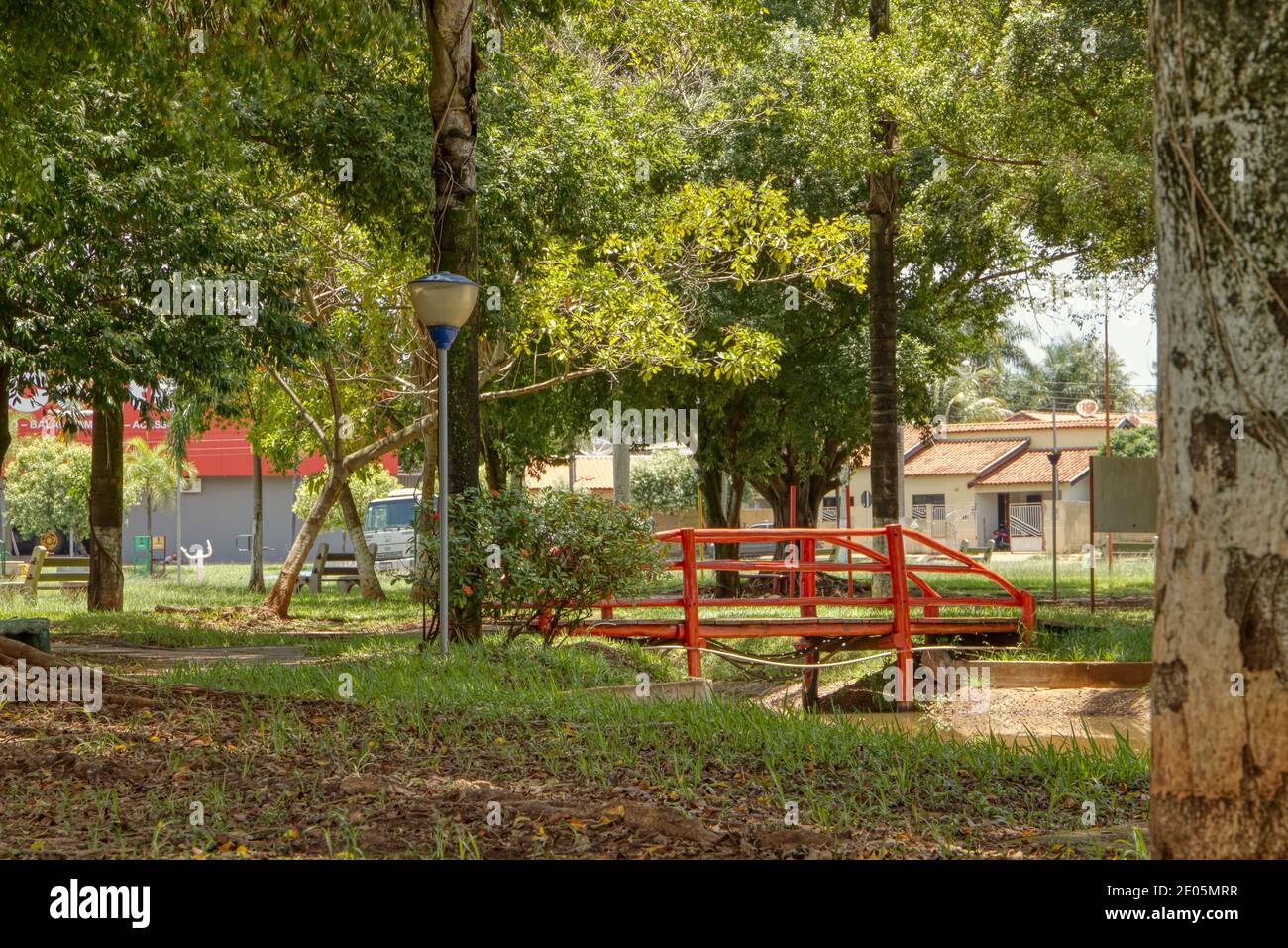 Cassilandia, Mato Grosso do Sul, Brazil - 12 24 2020: Open walking area ...