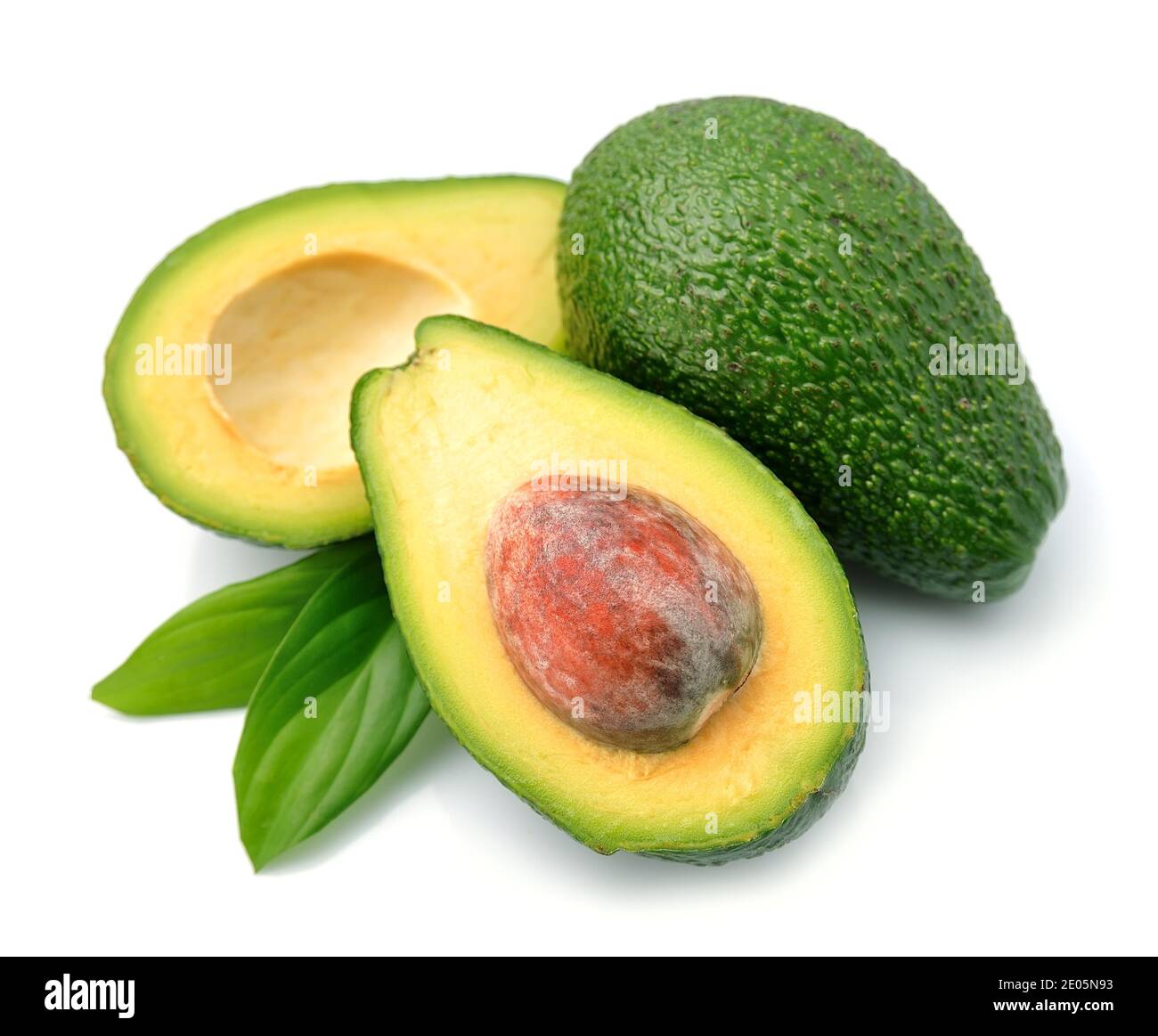 Ripe avocado close up on a white background Stock Photo - Alamy