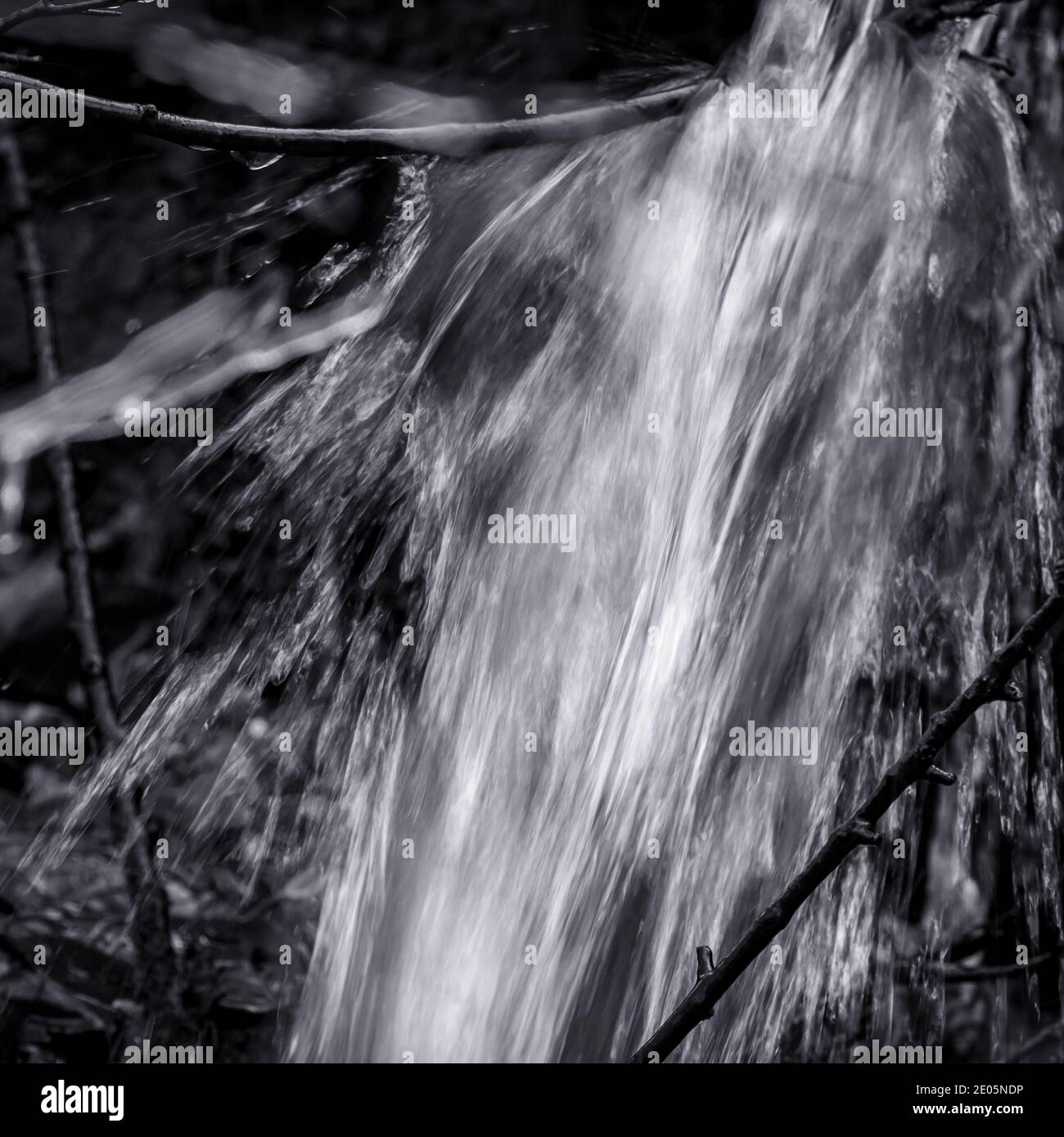 Icicles and stream at Dovestone Reservoir, Oldham, Lancashire Stock ...