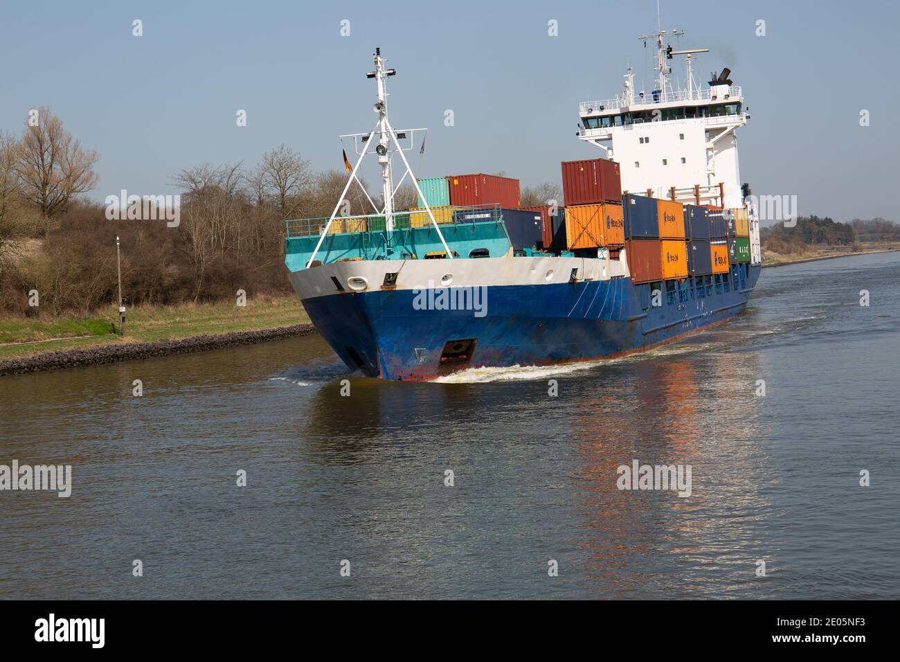 Small container ship hi-res stock photography and images - Alamy