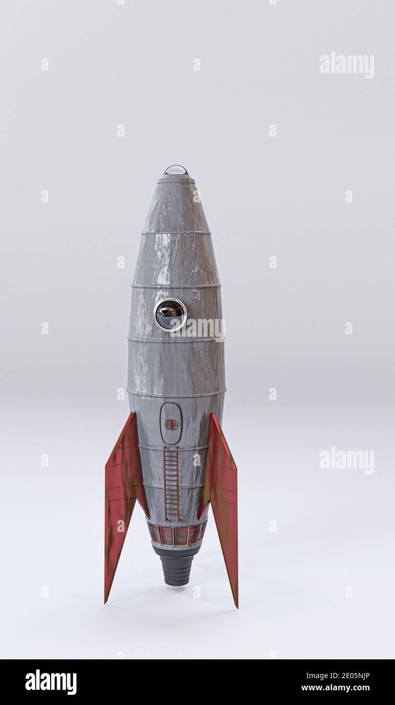 space rocket isolated on white background 3d illustration Stock Photo ...