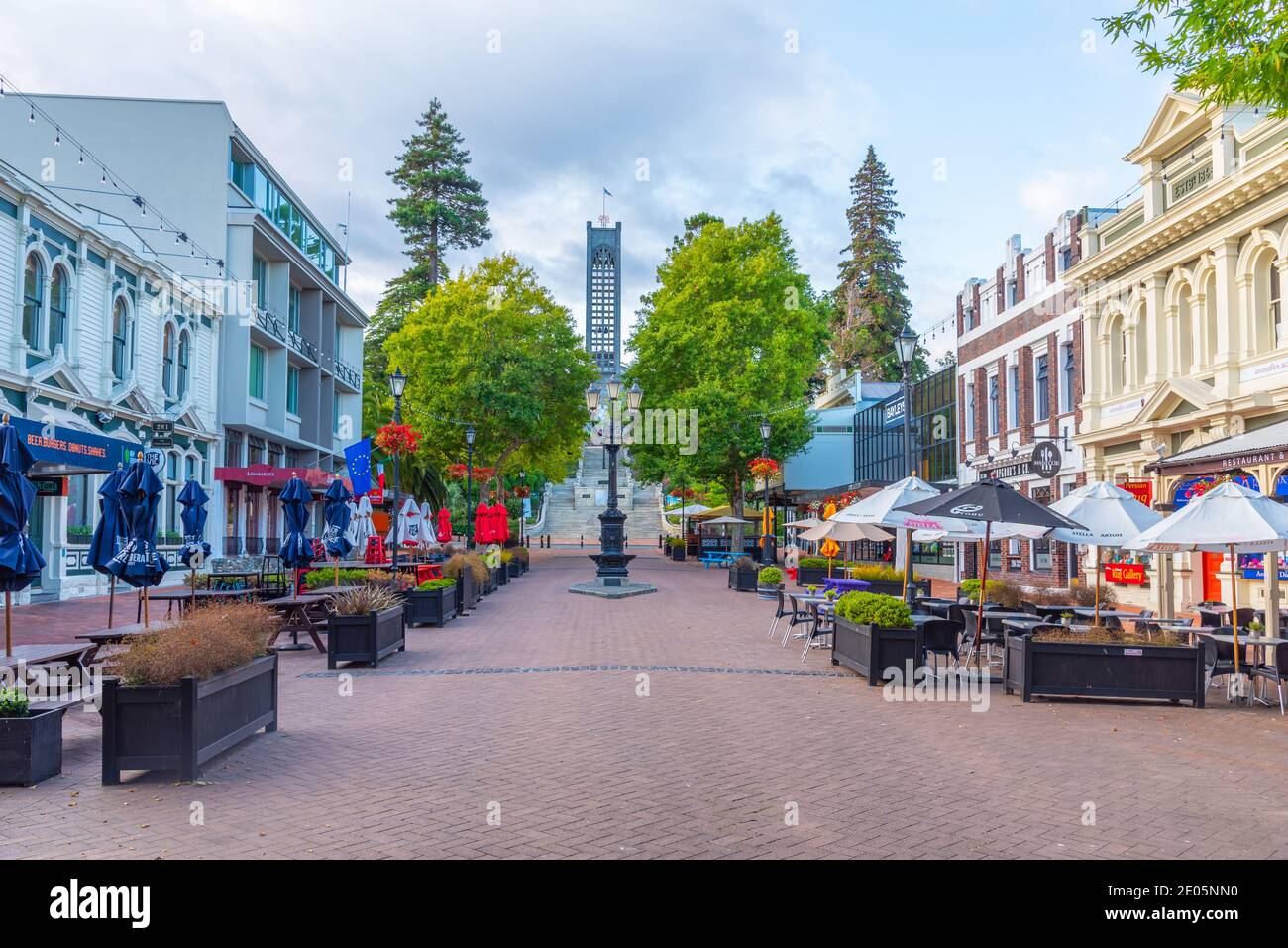 NELSON, NEW ZEALAND, FEBRUARY 5, 2020: Trafalgar street leading to ...