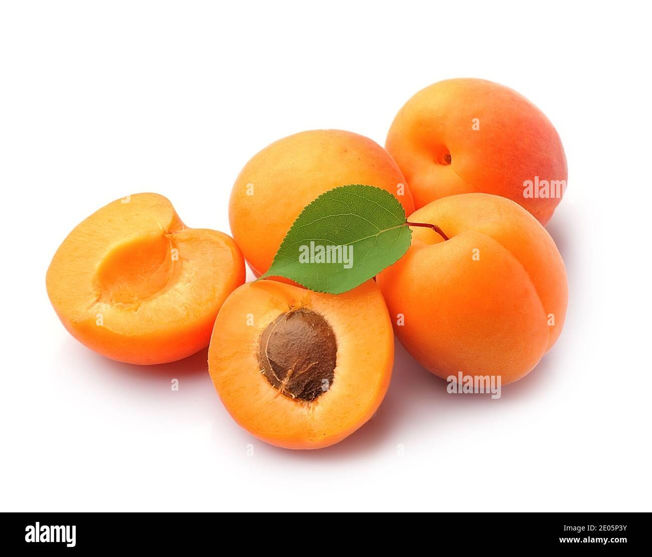 Sweet apricot fruts isolated on white backgrounds Stock Photo - Alamy