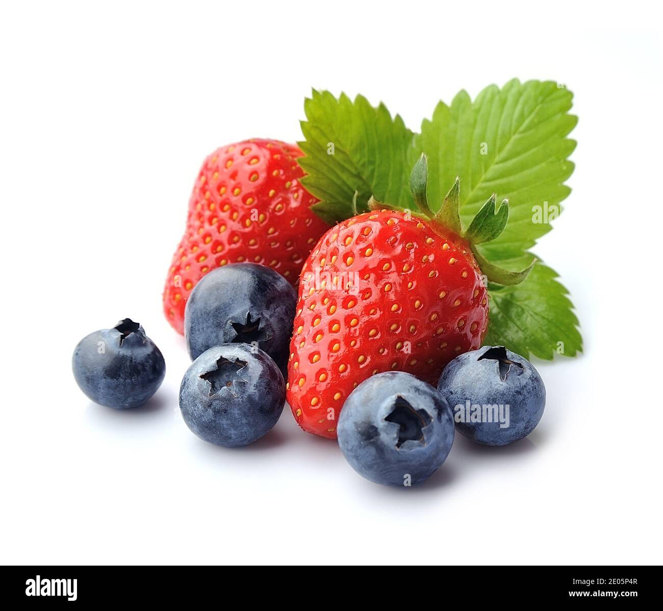 Strawberry and blueberry isolated on white backgrounds Stock Photo - Alamy