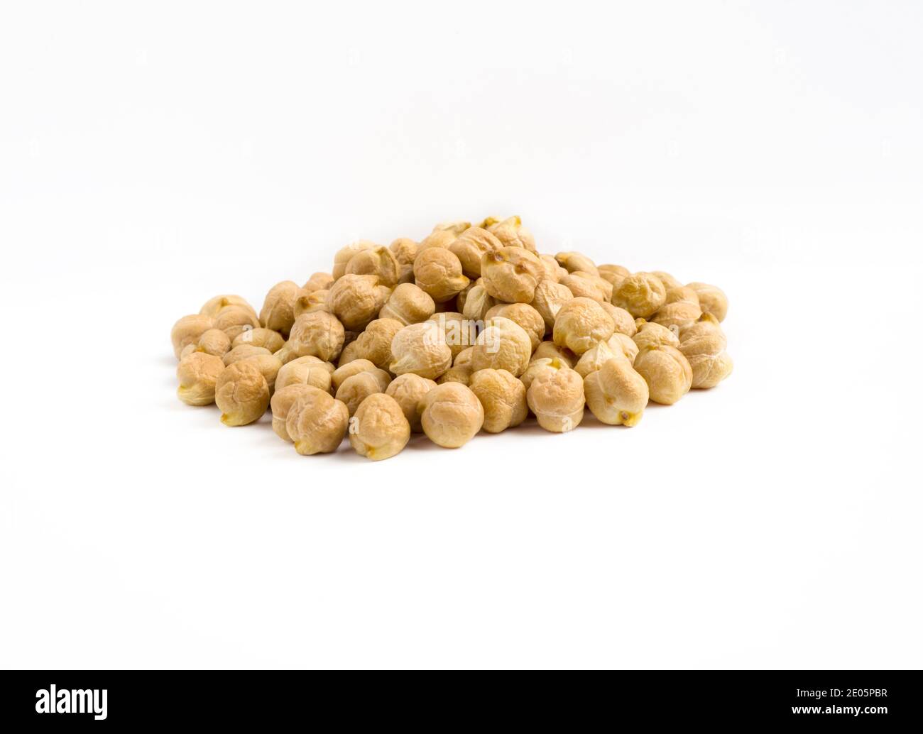 Dry raw organic chickpeas isolated on white background. Chickpeas in a ...