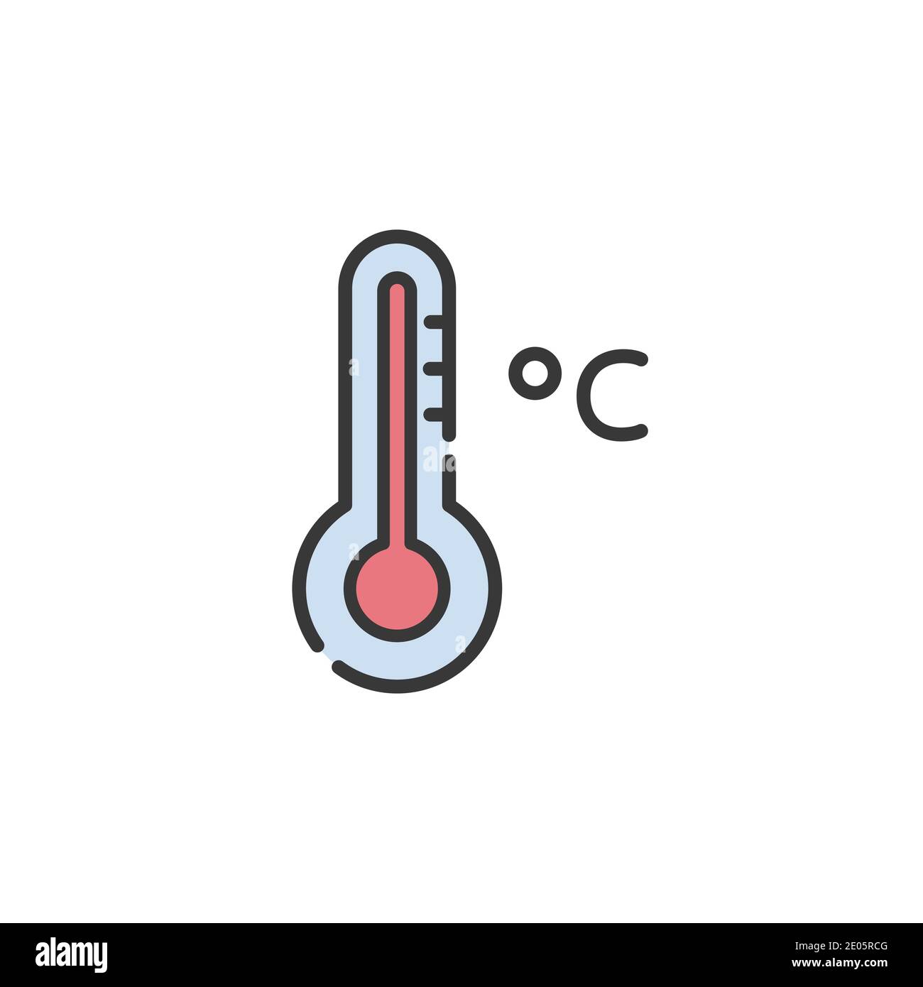 Celsius thermometer. Filled color icon. Isolated weather vector ...