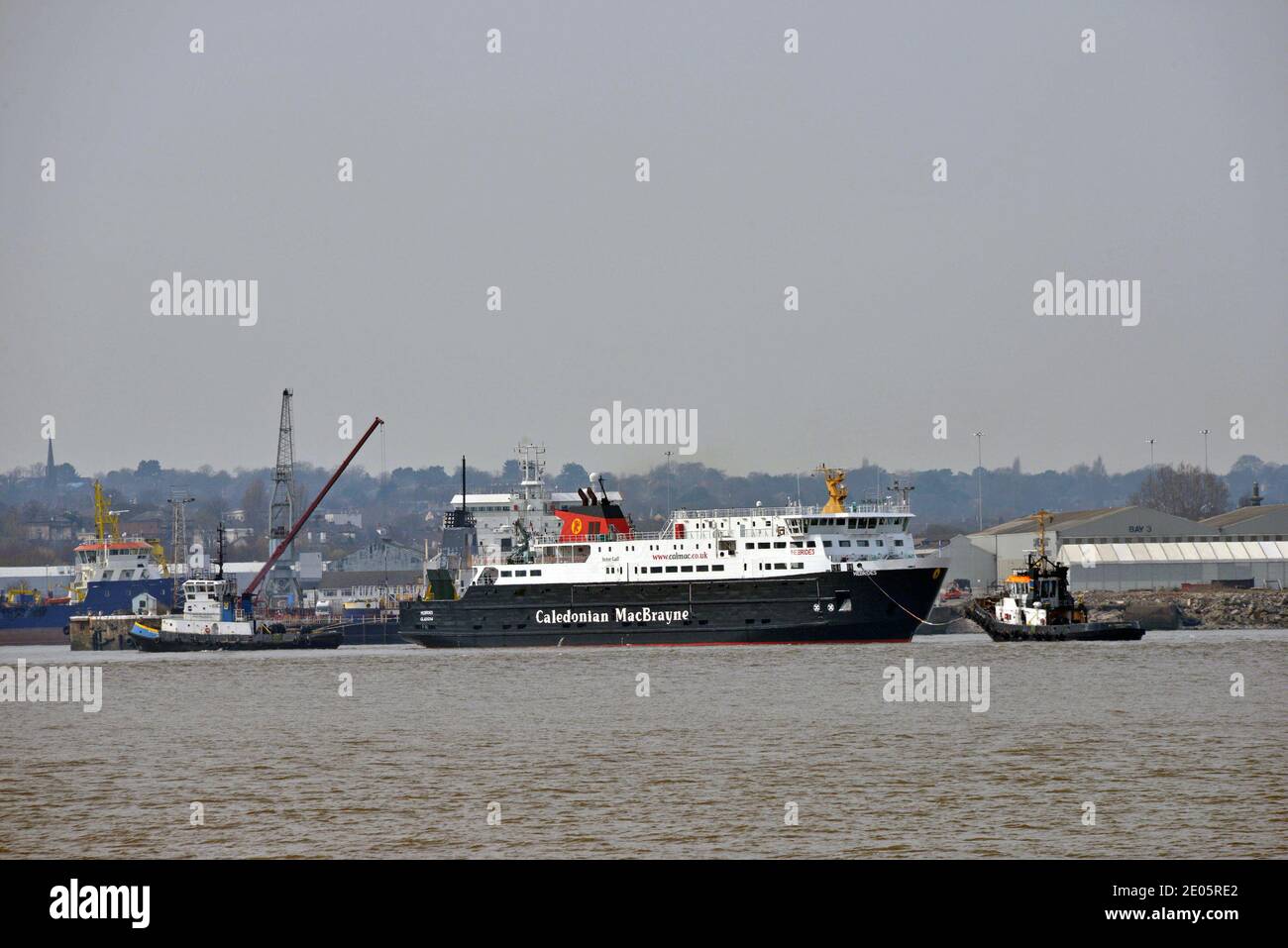 CALEDONIAN MACBRAYNE ferry HEBRIDES being towed from the RIVER MERSEY ...