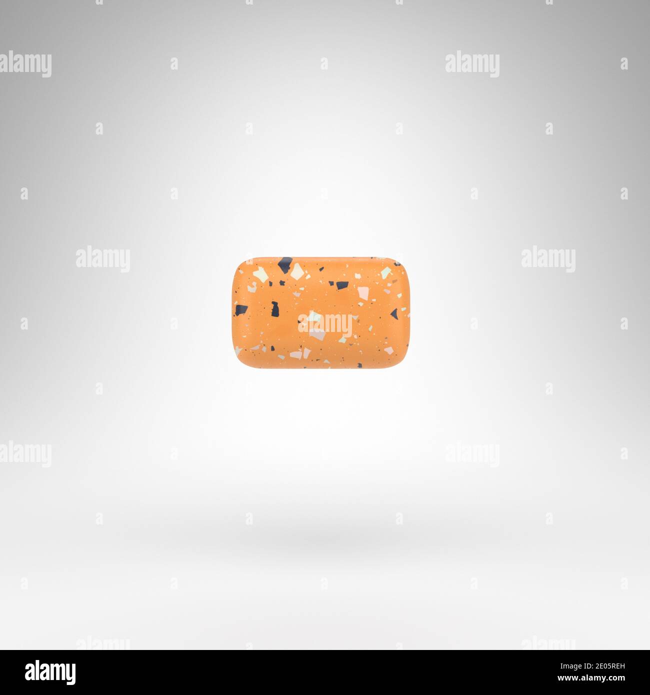 Minus symbol on white background. 3D rendered sign with orange terrazzo ...