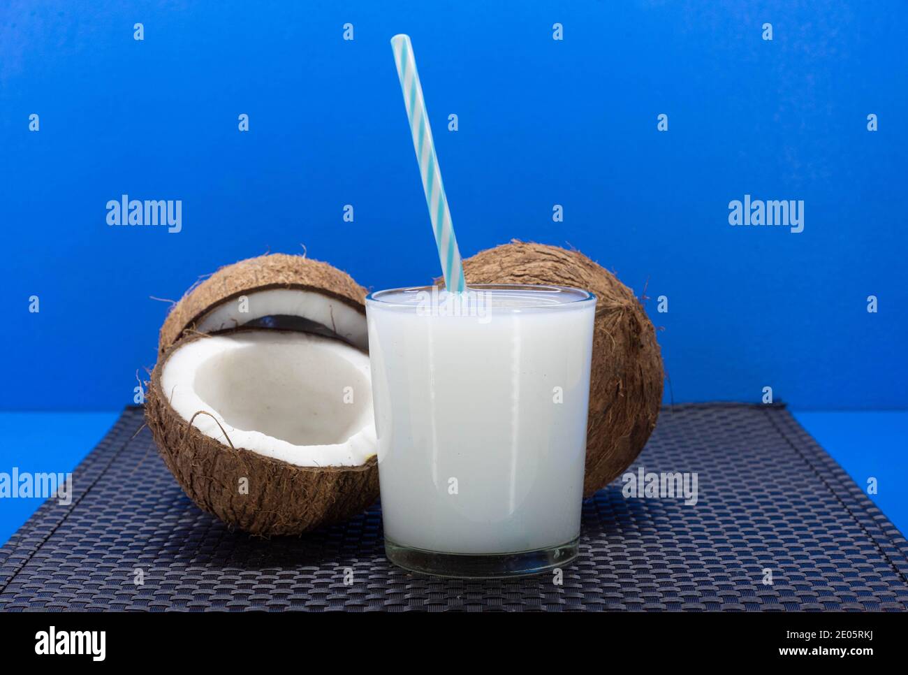 Coconut milk. Fresh coconut fruits. Exotic fruit. Detox and refreshing ...
