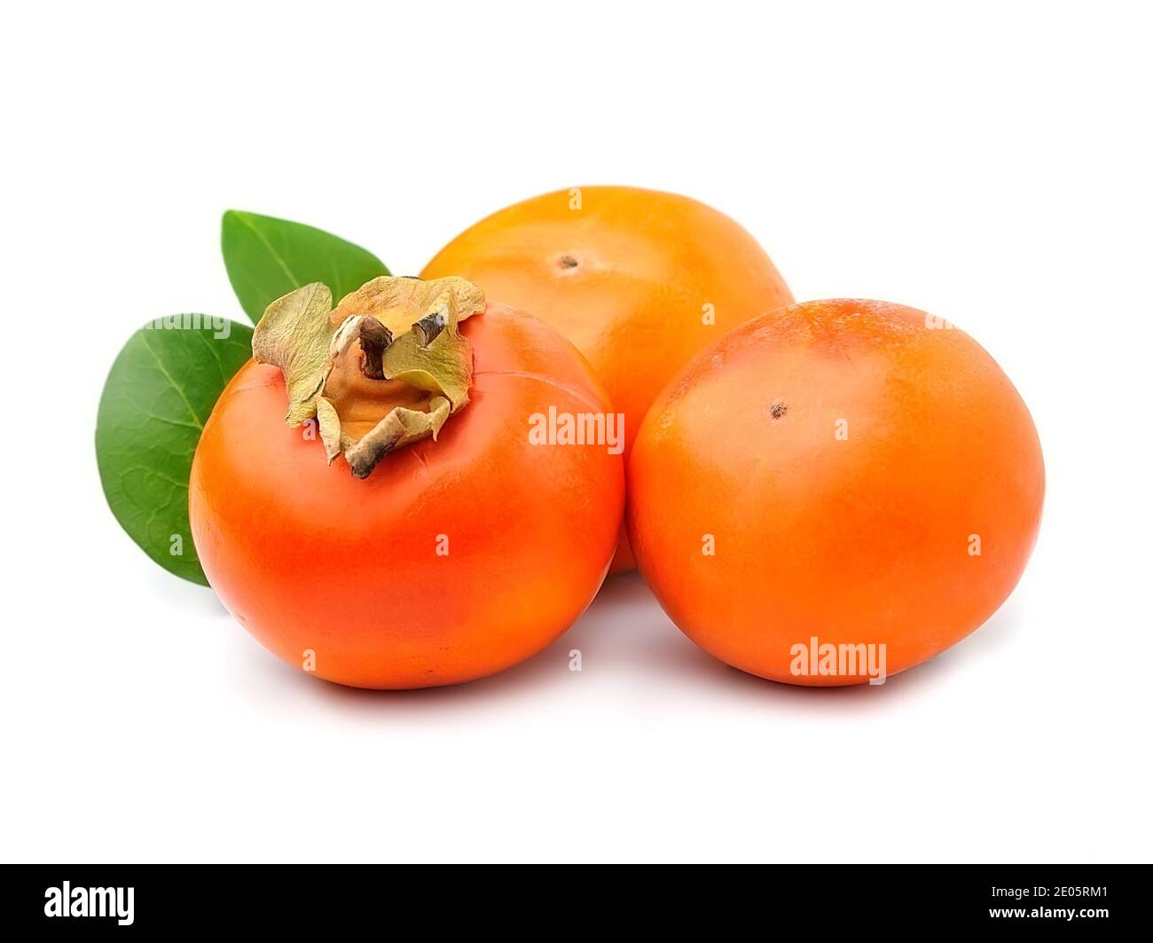 Persimmon fruits isolated on white backgrounds Stock Photo - Alamy