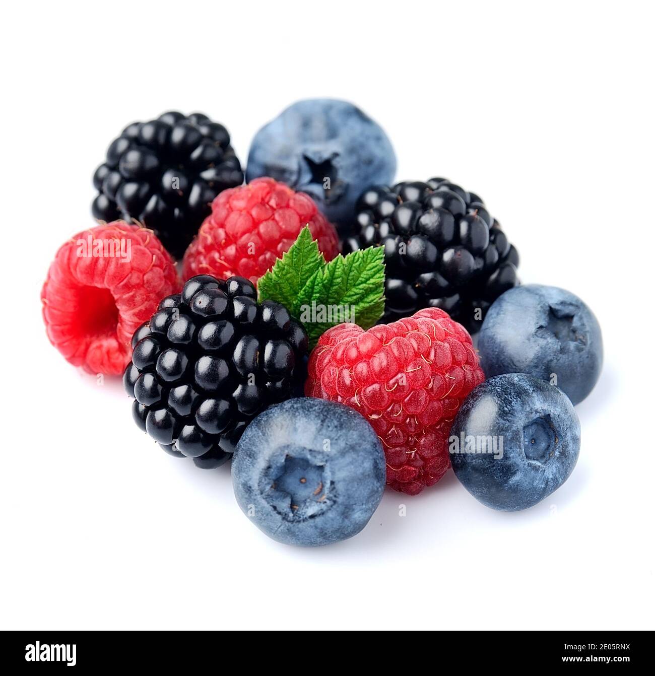 Ripe blueberry, blackberry, raspberry isolated on white backgrounds ...