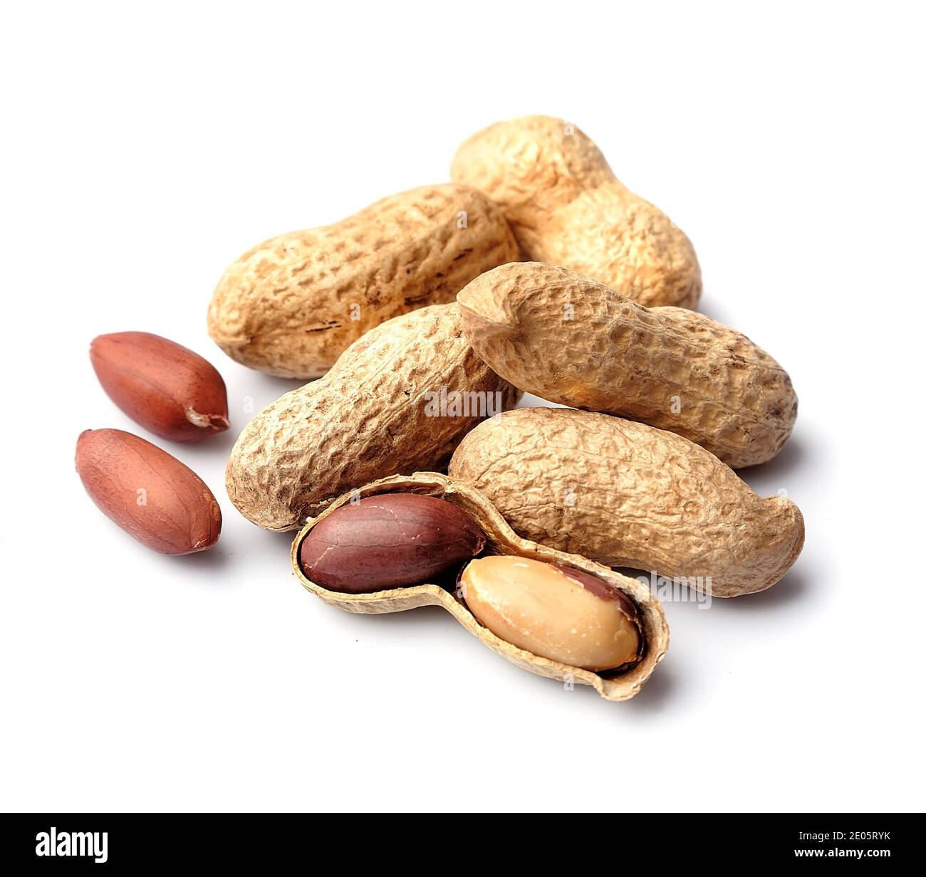 Peanuts isolated on white backgrounds Stock Photo - Alamy