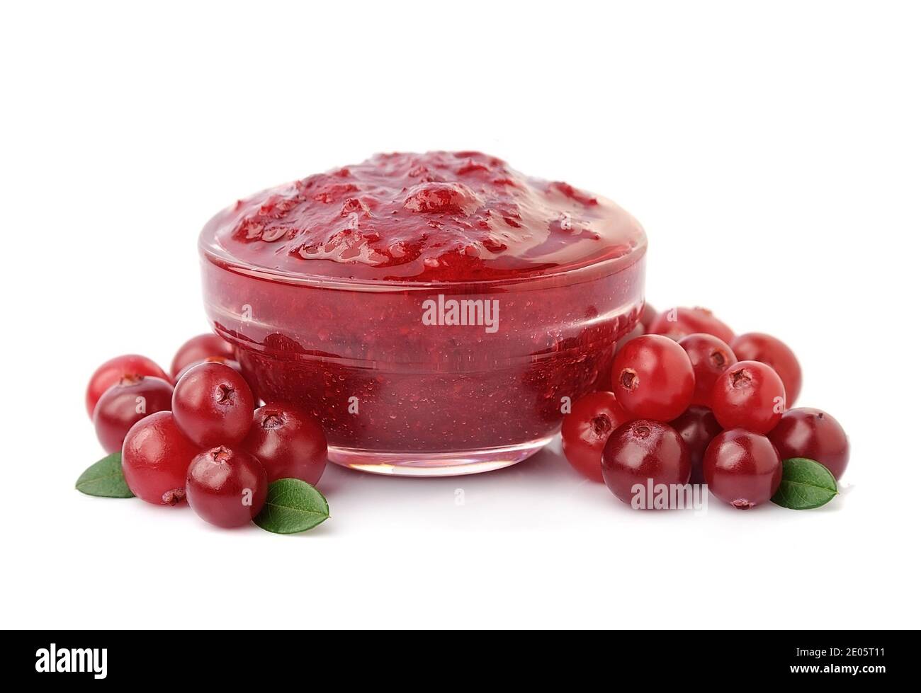 Sweet cranberries with jam isolated on white background Stock Photo - Alamy