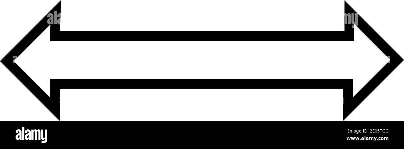 A horizontal arrow pointing to both left and the right with a black ...