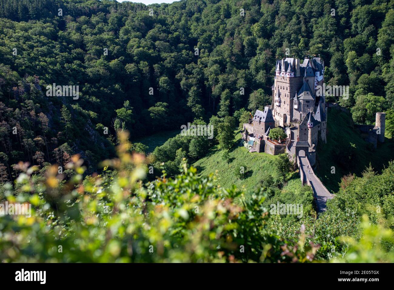 A wide view to the famous German castle Burg Eltz Stock Photo - Alamy