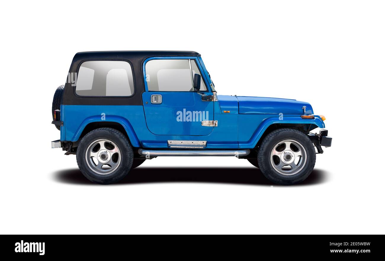 Classic American SUV car side view isolated on white Stock Photo - Alamy