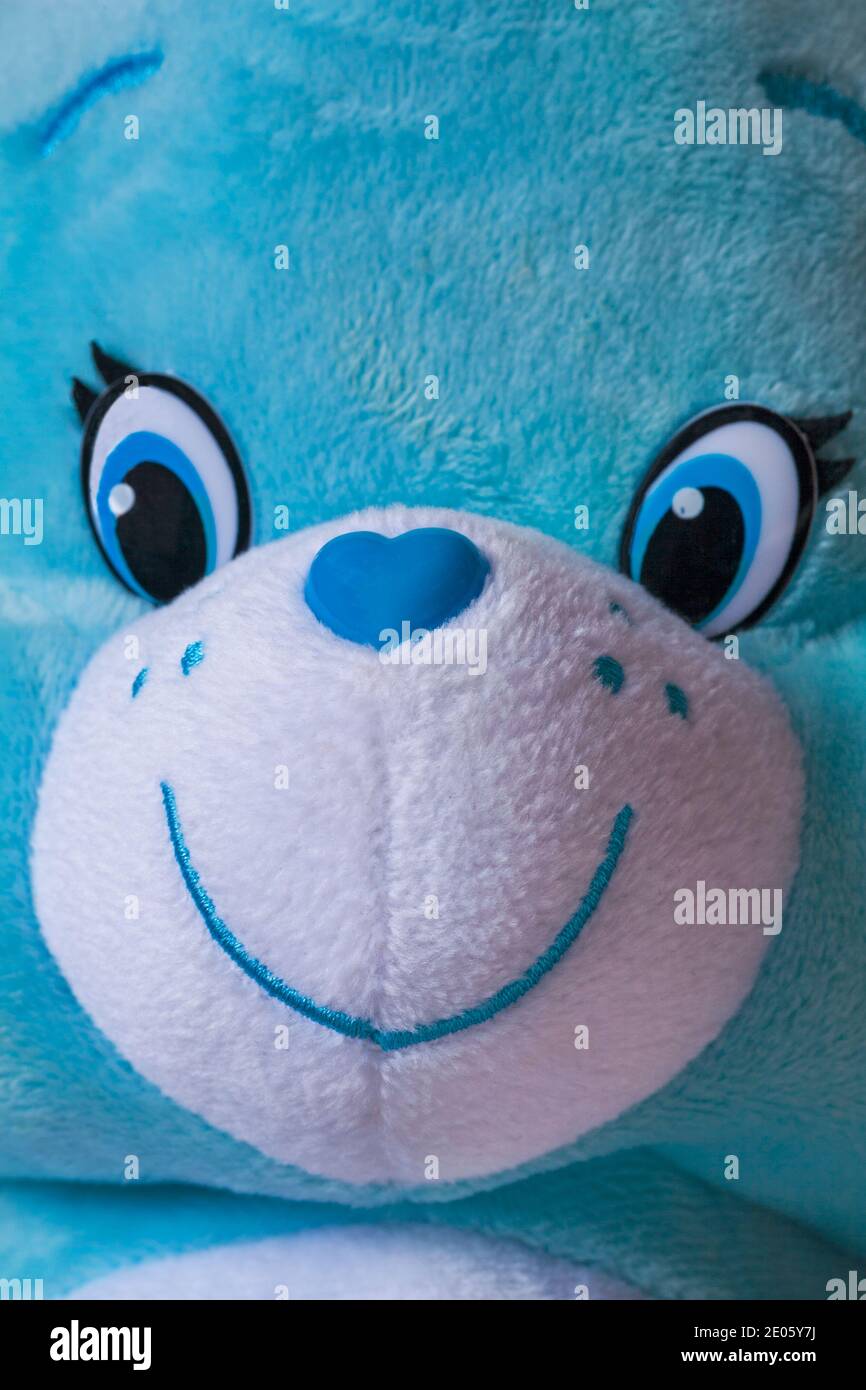 Bedtime Bear care bear toy close up - soft cuddly toy plush toy Stock ...