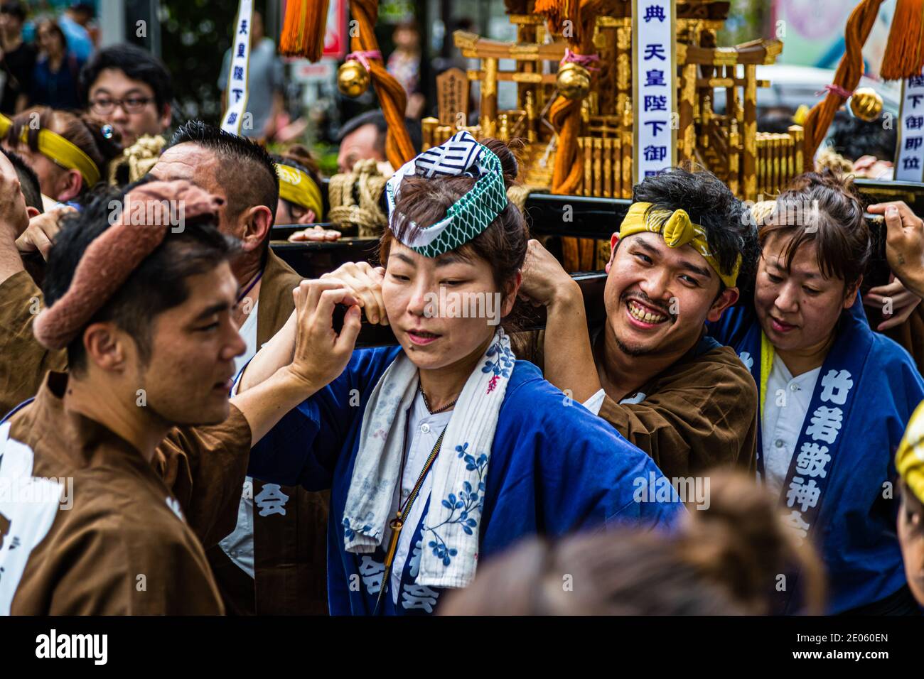 Omikoshi Nezu Shrine Festival in Tokyo Stock Photo - Alamy