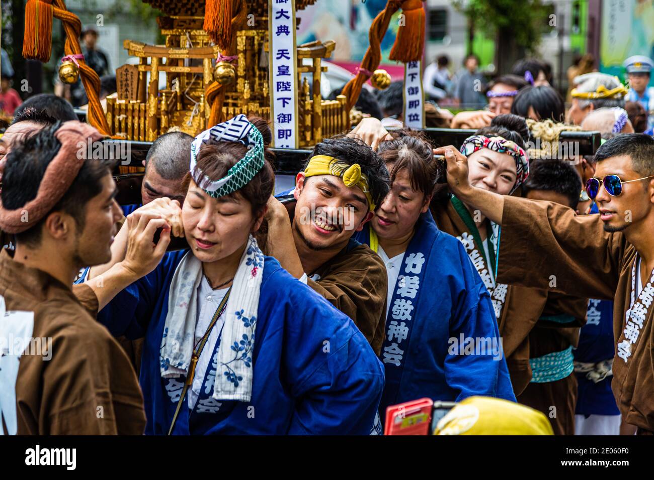 Omikoshi Nezu Shrine Festival in Tokyo Stock Photo - Alamy