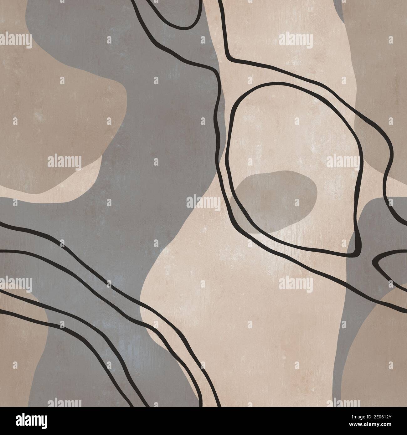 Seamless organic rounded curvy shapes naive design Stock Photo - Alamy