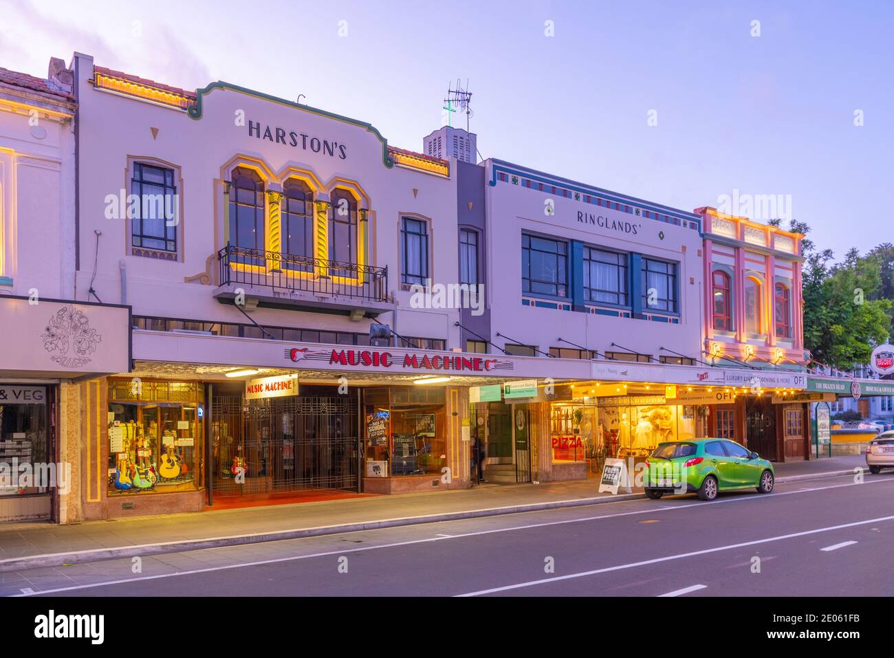 NAPIER, NEW ZEALAND, FEBRUARY 10, 2020: Night view of historical ...