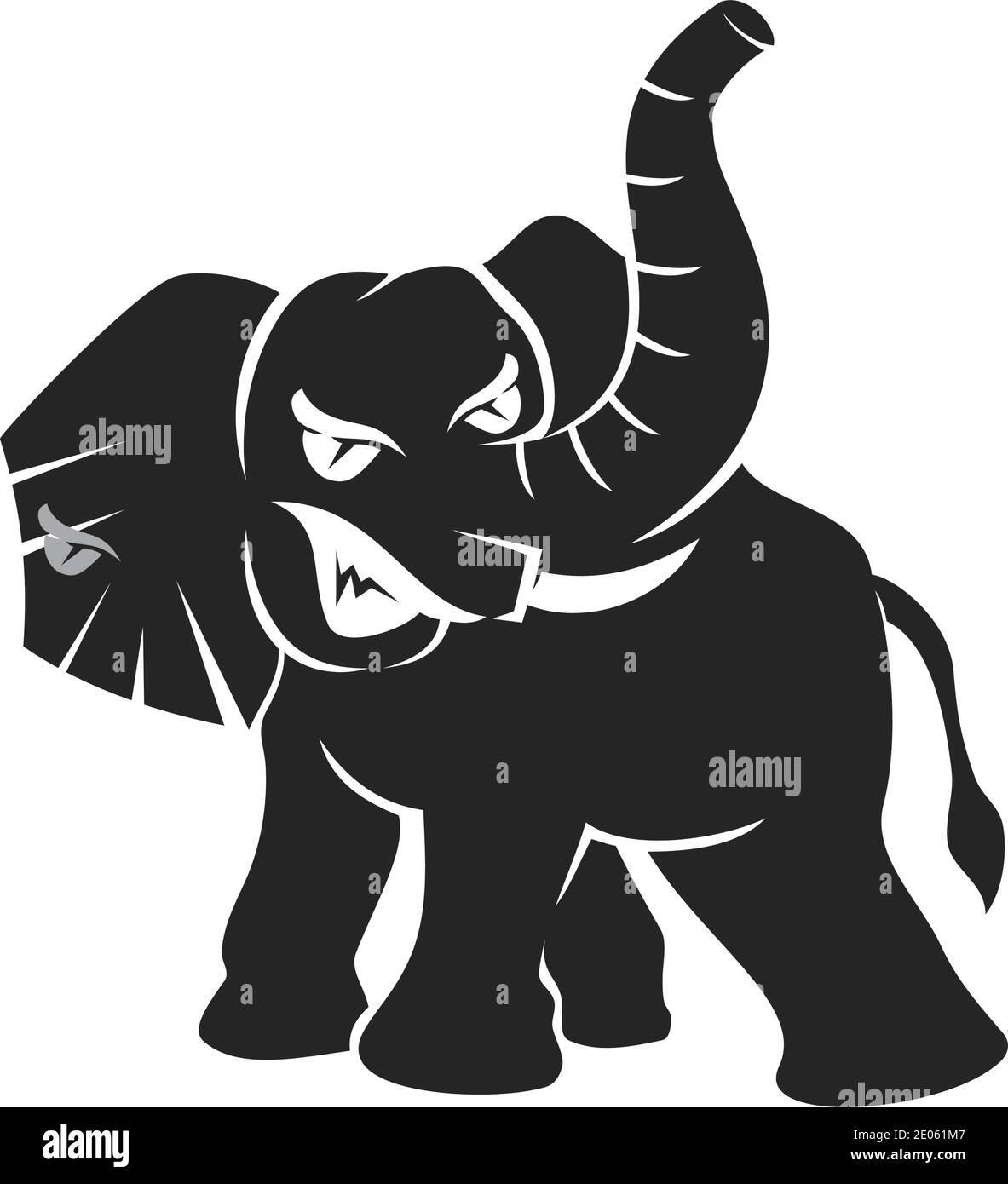 elephant Angry mascot Template Stock Vector Image & Art - Alamy