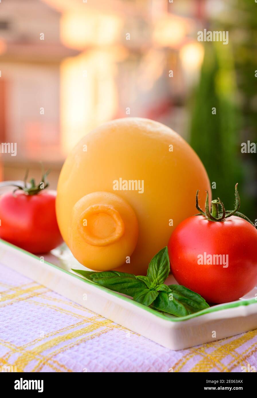 Cheese collection, Italian cheese provolone or caciocavallo made from ...