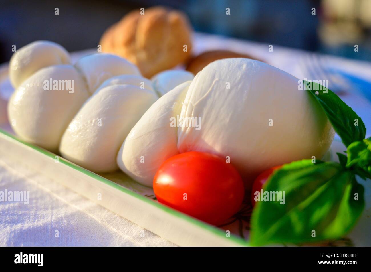 Fresh soft white italian cheese braid mozzarella buffalo made from ...