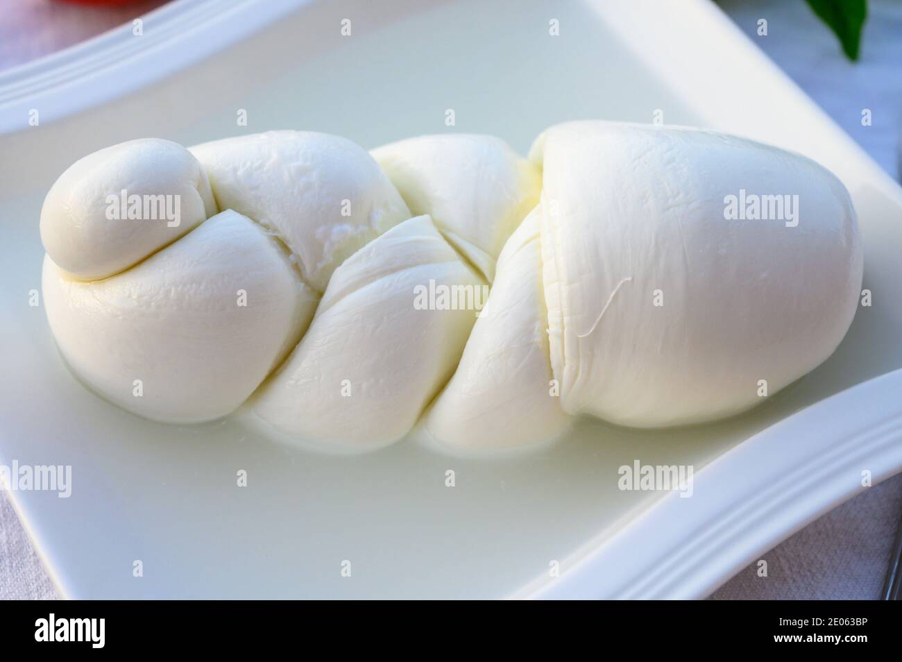 Fresh soft white italian cheese braid mozzarella buffalo made from ...