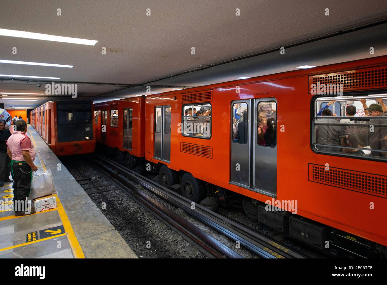 Mexico City Metro line 1 in Candelaria station at Historic center of ...