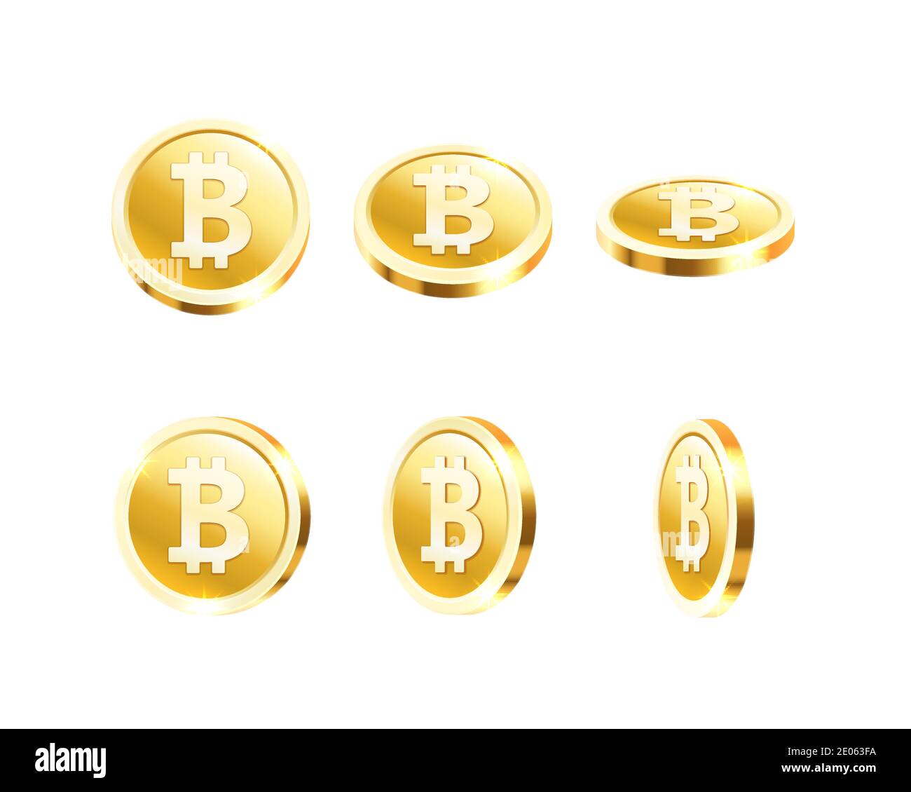 Collection of flying coins dollar. icon set white background. Vector ...