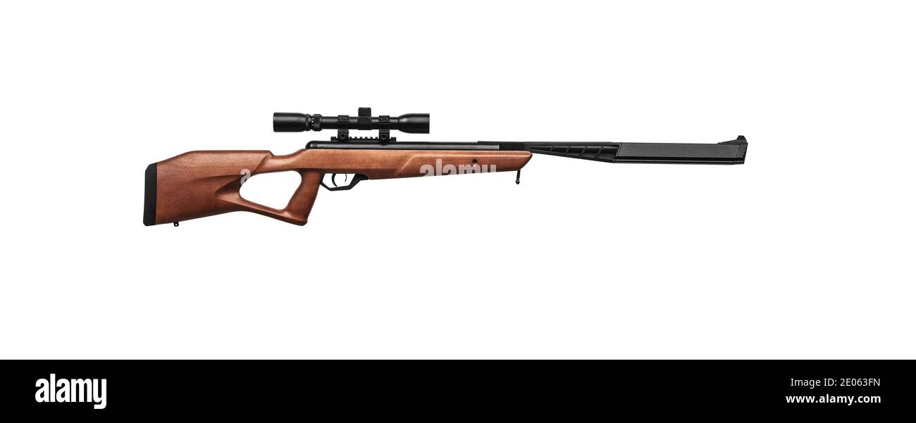 Pneumatic weapons for sports and hunting. Air rifle isolate on a white ...