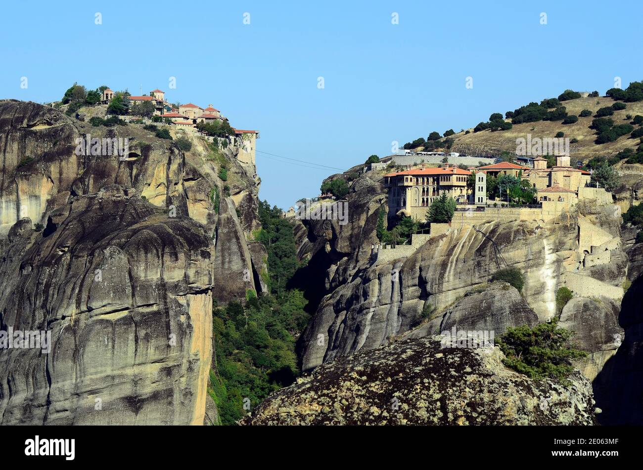 Greece, Meteora, Monasteries Varlaam and Great Meteoron aka ...