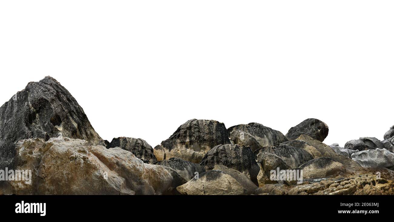 rock isolated on white background Stock Photo - Alamy