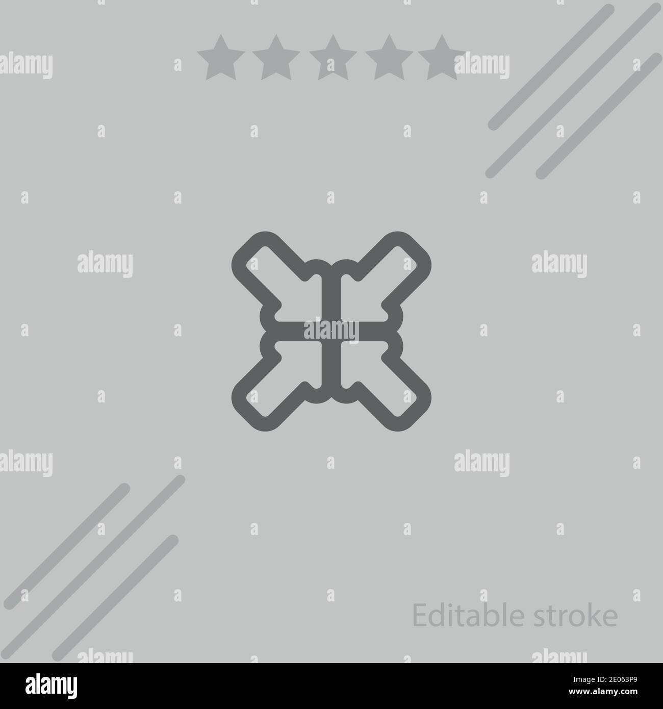 Collapsing Four Arrows Interface Button Outline Vector Icon Modern Simple Vector Illustration