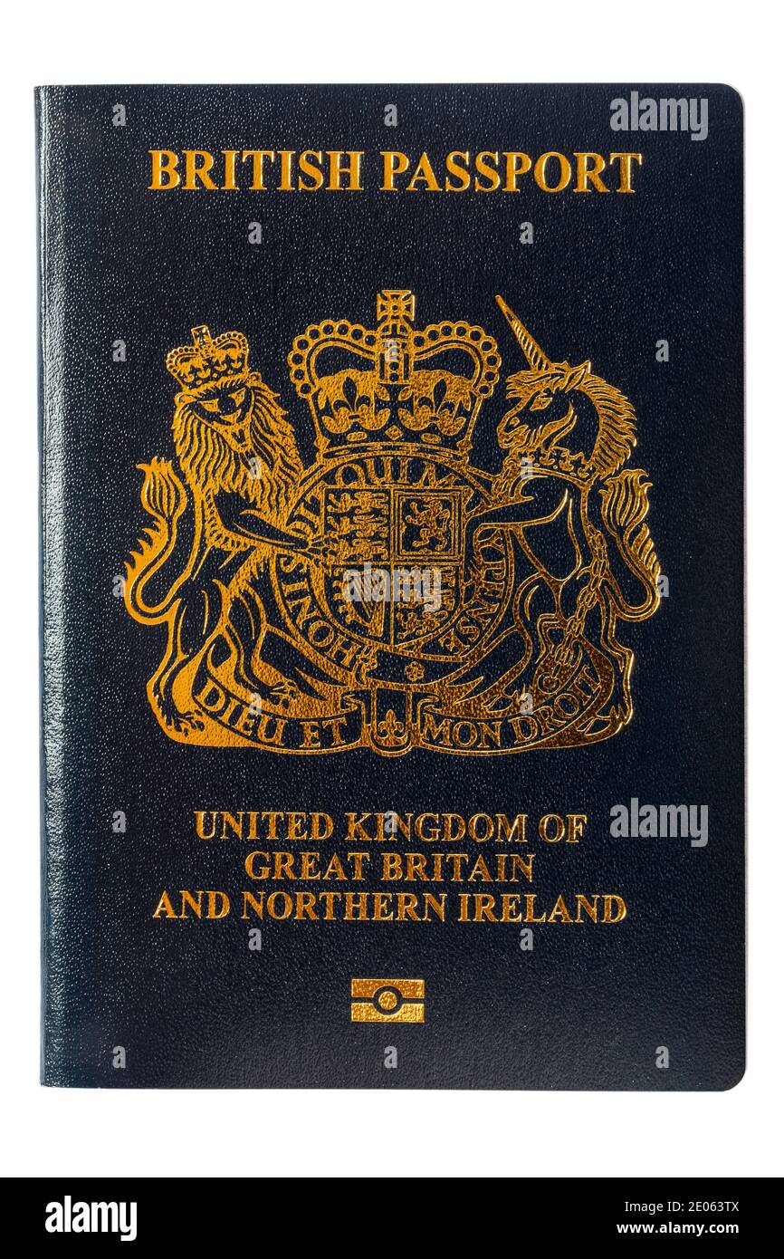 Blue gold british passport hi-res stock photography and images - Alamy