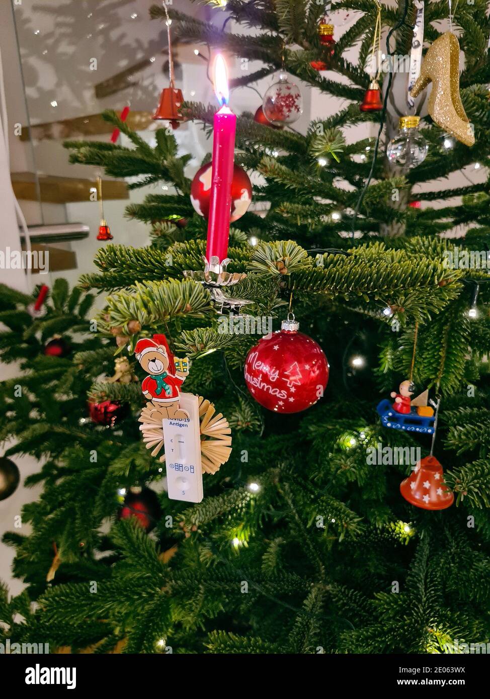 Christmas at pandemic time with covid antigen test result on Christmas ...
