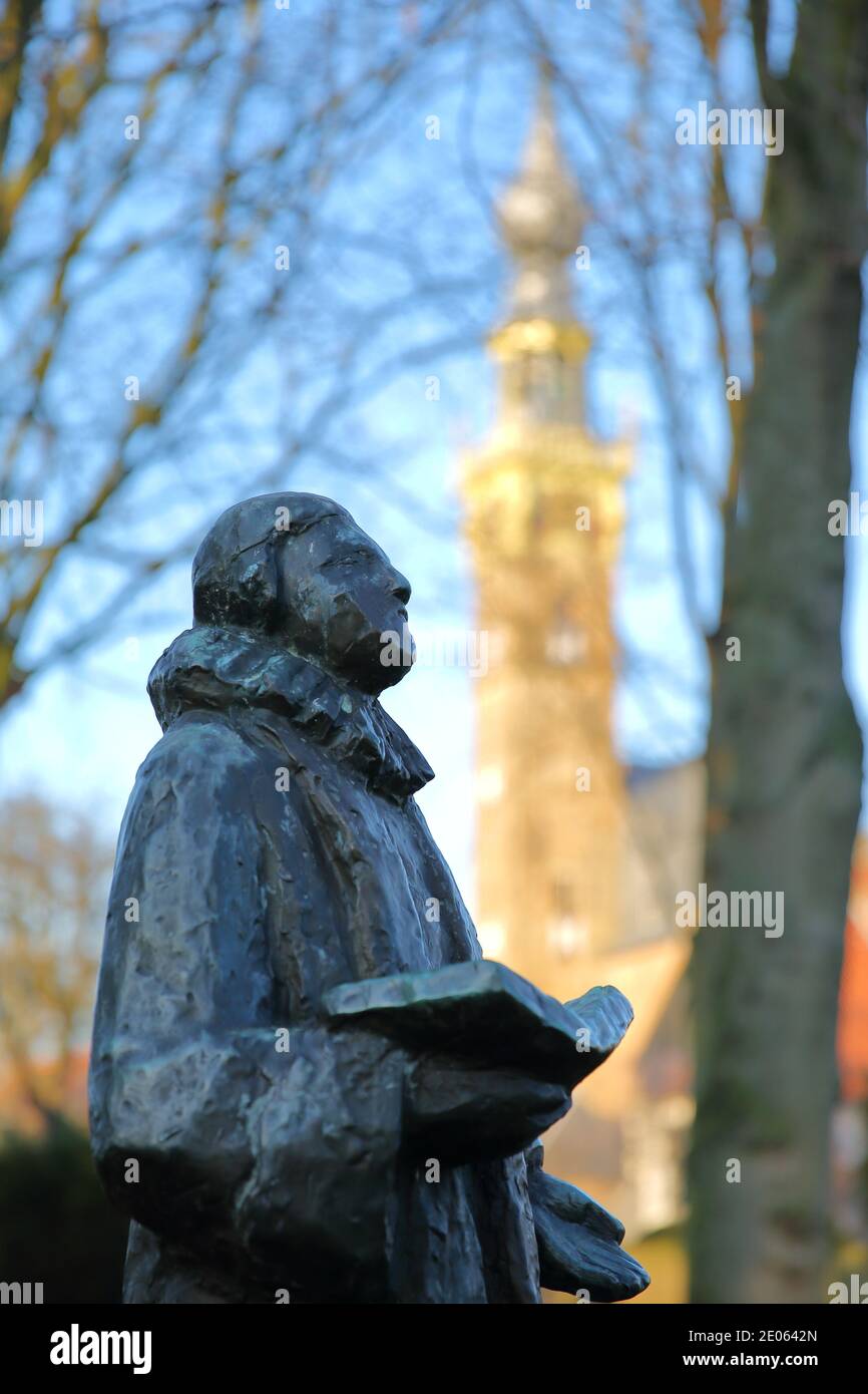 Statue of Dutch poet Adrian Valerius (1575, 1625), unveiled in 1979 ...